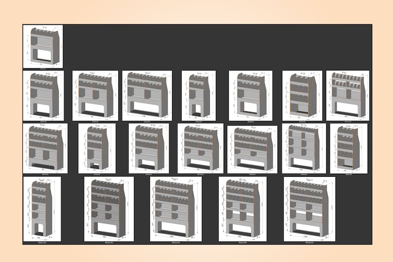 Set of 29 Van Racking CNC Template Files, Dxf Plans Pack of Plywood ...