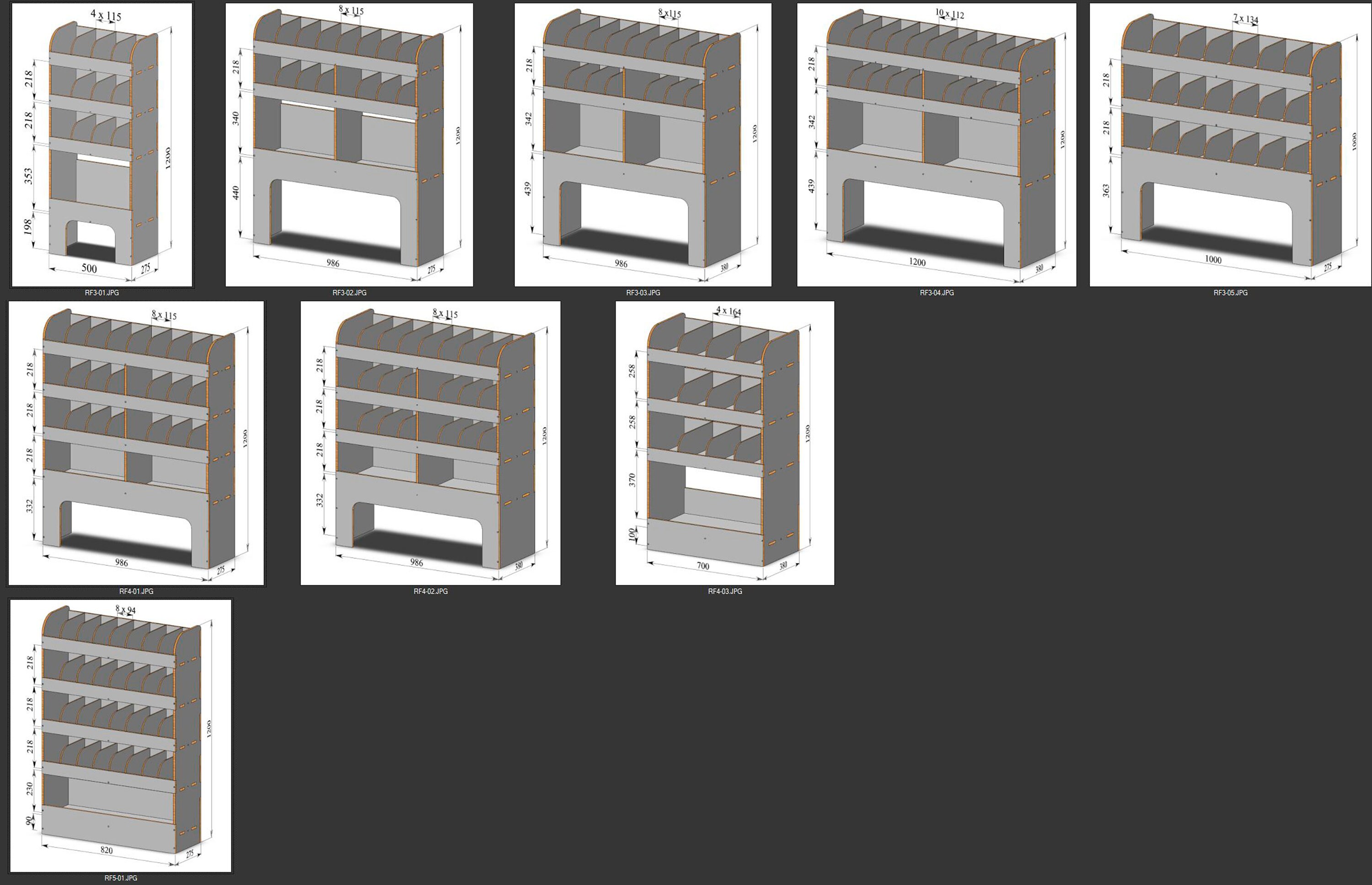 Set of 29 Van Racking CNC Template Files, Dxf Plans Pack of Plywood ...