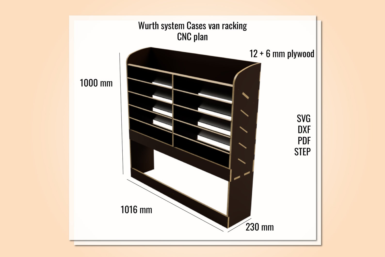 Van Racking CNC Templates File for Wurth System Cases, Dxf & Svg Plan ...