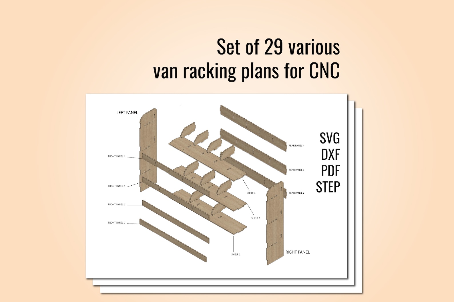 Set of 29 Van Racking CNC Template Files, Dxf Plans Pack of Plywood ...