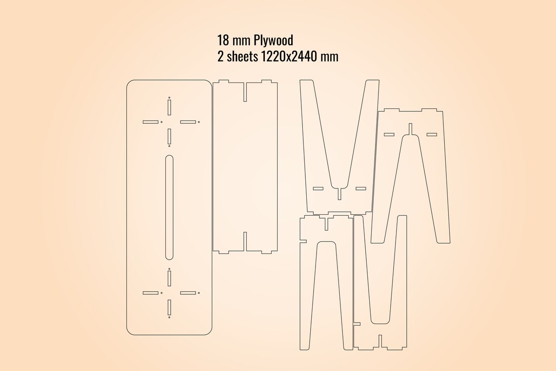 DIY CNC Files Kit Simple Plywood Workbench Plan, DXF & Fusion 360 Files ...
