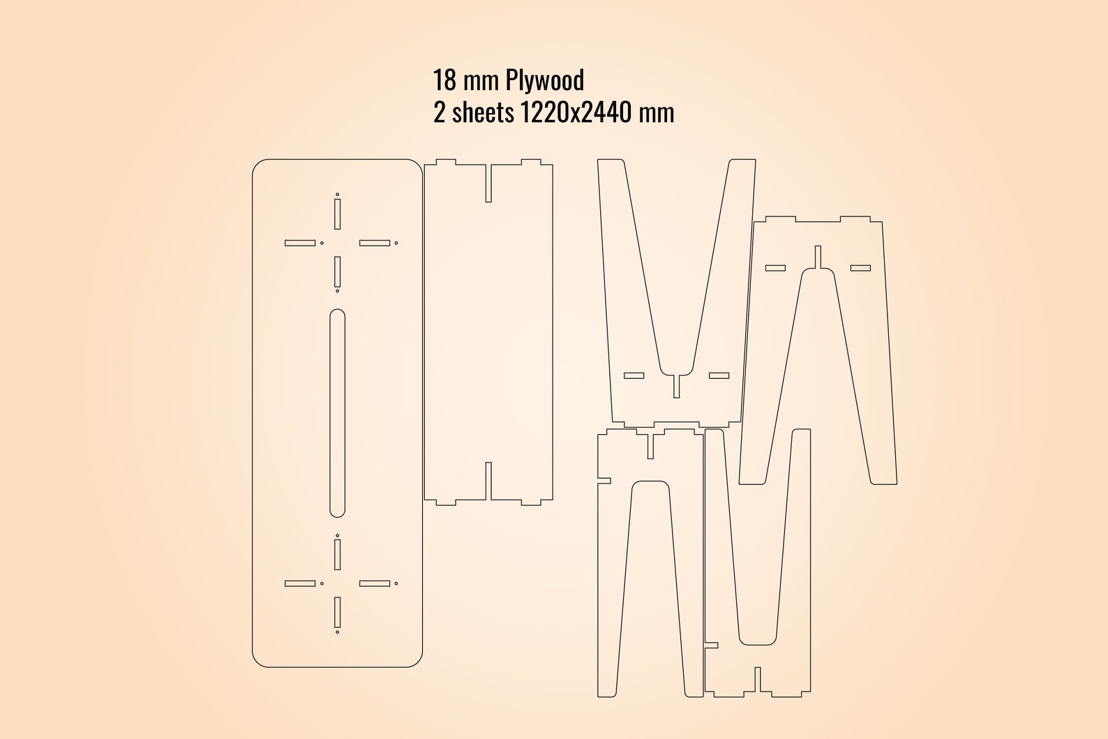DIY CNC Files Kit Simple Plywood Workbench Plan, DXF & Fusion 360 Files ...