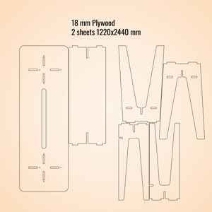 DIY CNC Files Kit Simple Plywood Workbench Plan, DXF & Fusion 360 Files ...