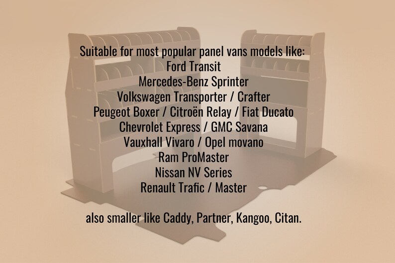 Set of 29 Van Racking CNC Template Files, Dxf Plans Pack of Plywood ...