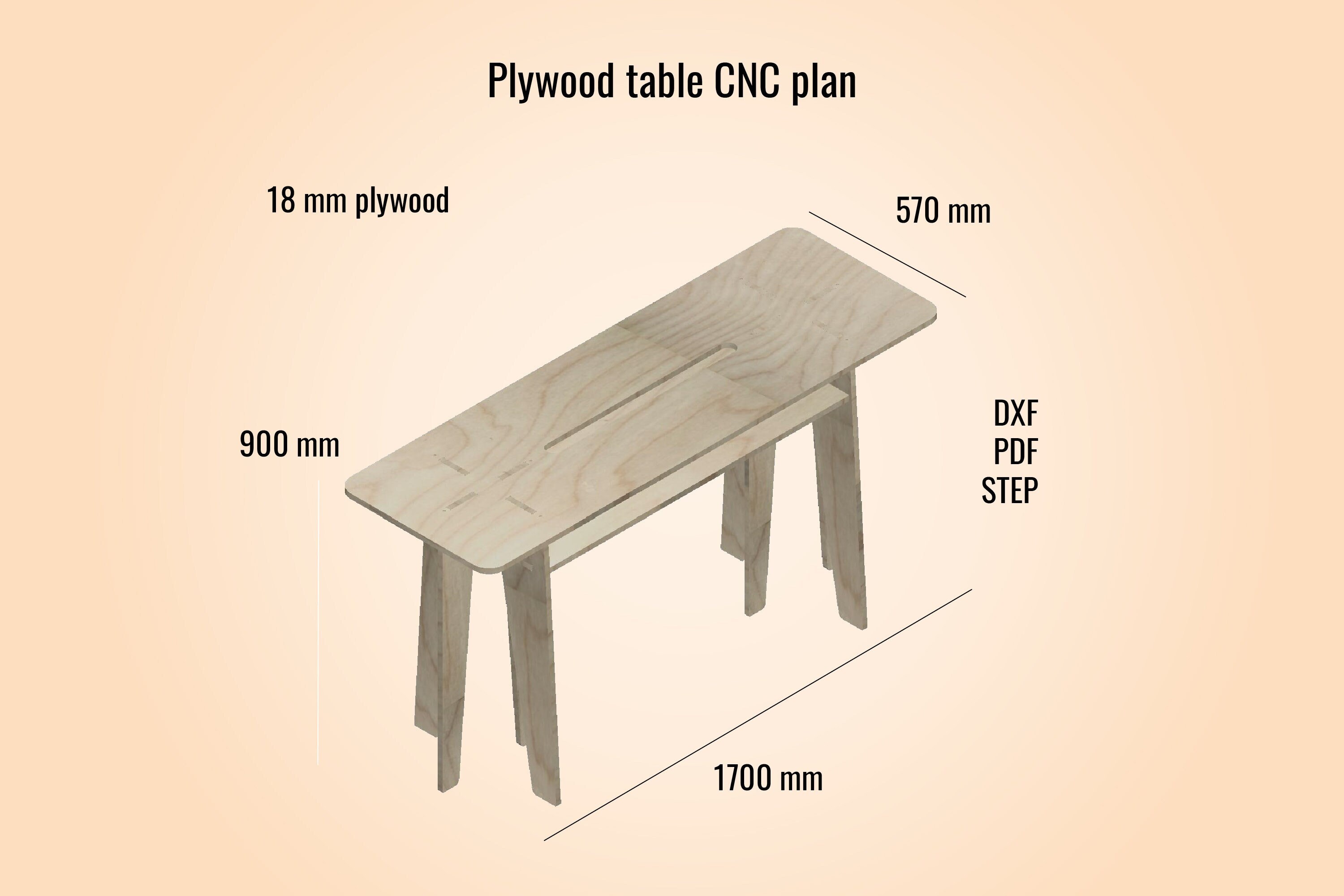 DIY CNC Files Kit Simple Plywood Workbench Plan, DXF & Fusion 360 Files ...