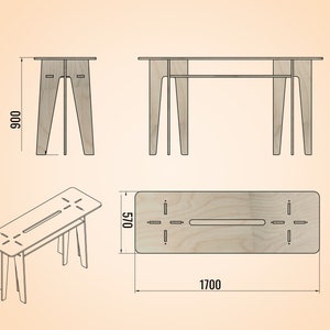 DIY CNC Files Kit Simple Plywood Workbench Plan, DXF & Fusion 360 Files ...