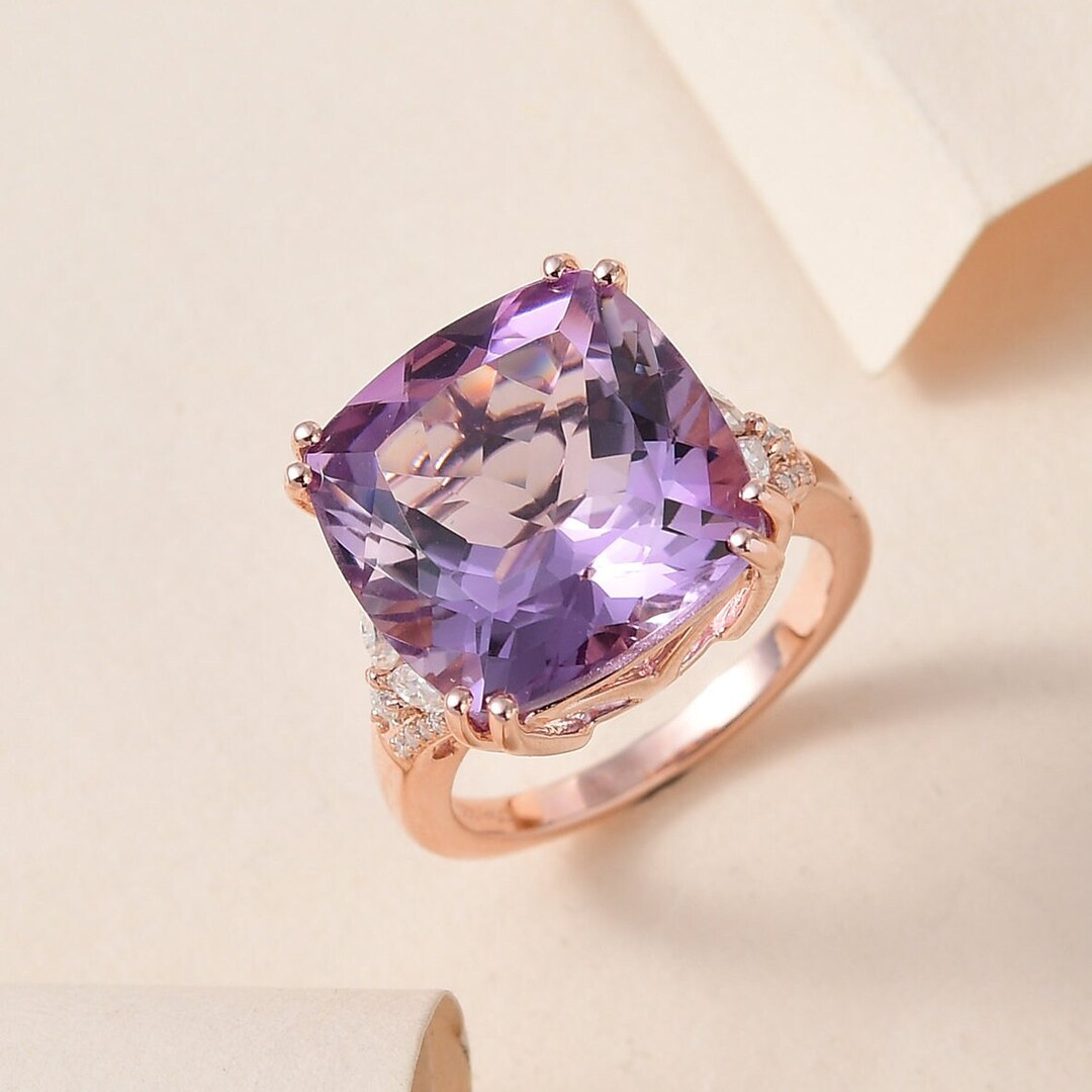 Rare Pink Amethyst Ring, AAA Quality Natural Pink Amethyst Ring, 92.5 ...