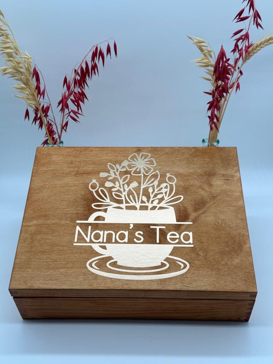 Personalised Tea Box. Birthday Idea. Tea Selection. Tea Organiser. Mum ...