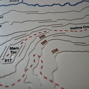 Mam Tor and Lose Hill : Hand Painted Stainless Steel Contoured Map ...