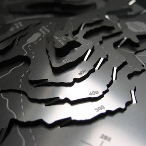 Old Man of Coniston Wapenmap : Stainless Steel Contoured Map Sculpture ...