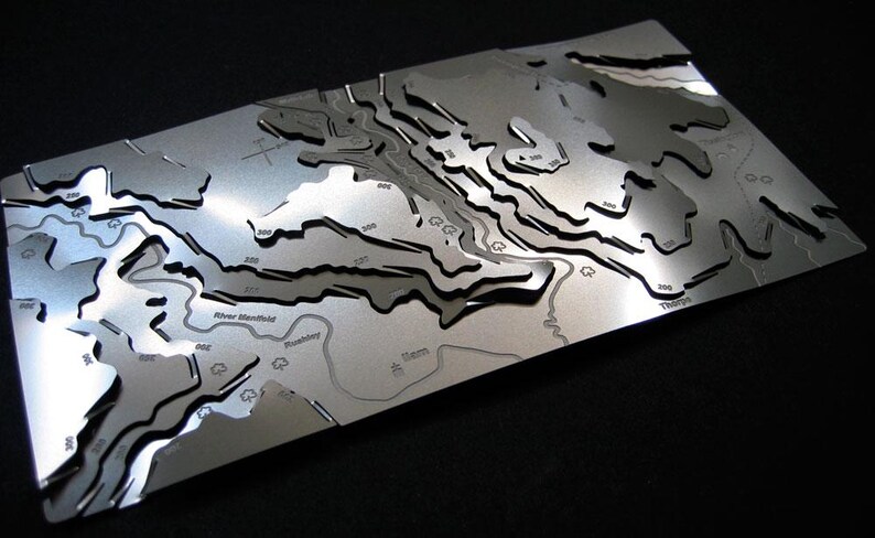 Dove Dale : Stainless Steel Contoured Map Sculpture - Etsy