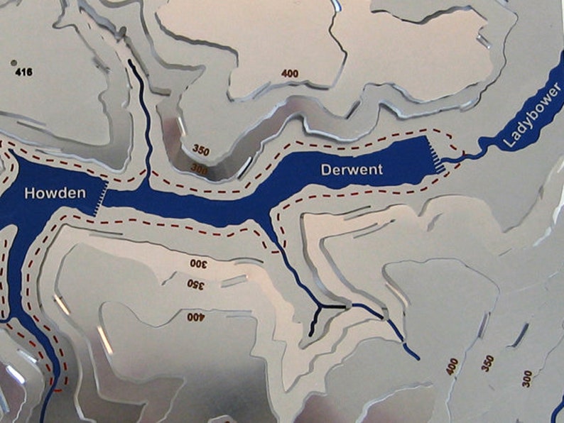 Howden and Derwent Wapenmap : Stainless Steel Contoured Map Framed in a ...