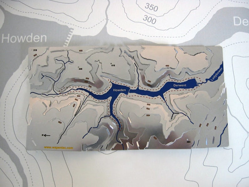 Howden and Derwent Wapenmap : Stainless Steel Contoured Map Framed in a ...
