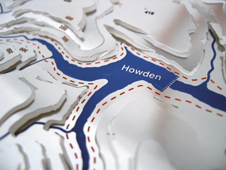 Howden and Derwent Wapenmap : Stainless Steel Contoured Map Framed in a ...