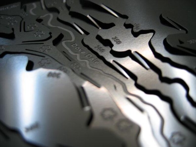 Dove Dale : Stainless Steel Contoured Map Sculpture - Etsy