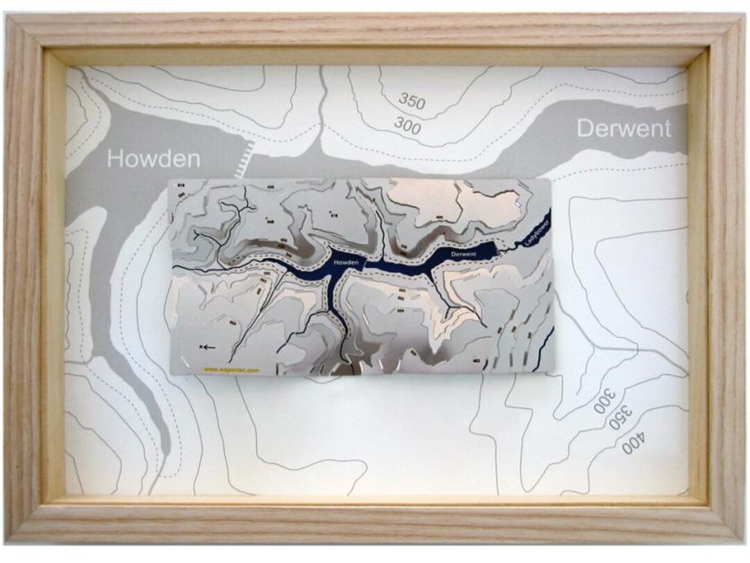 Howden and Derwent Wapenmap : Stainless Steel Contoured Map Framed in a ...