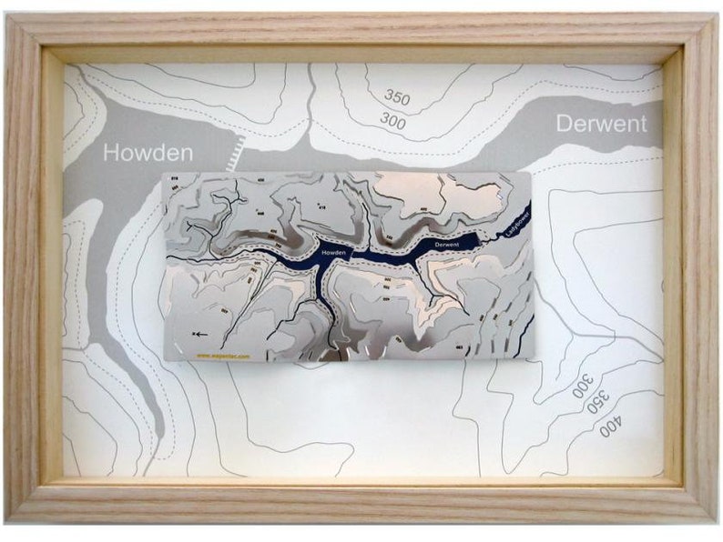 Howden and Derwent Wapenmap : Stainless Steel Contoured Map Framed in a ...