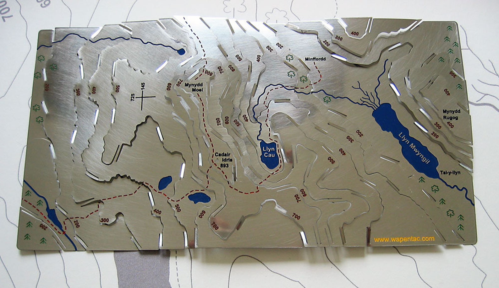 Cadair Idris Wapenmap : Hand Painted Stainless Steel Contoured Map ...