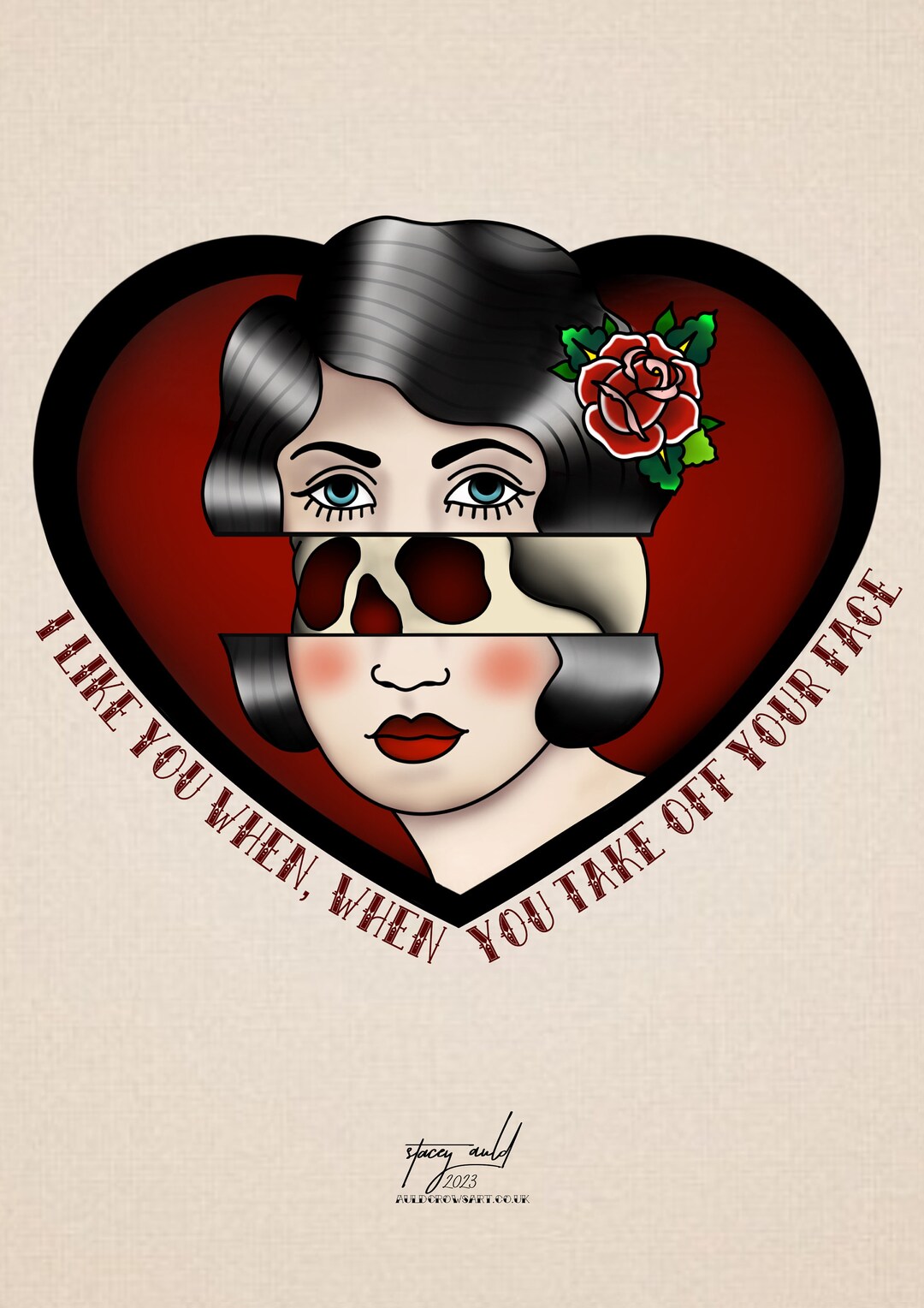 PRINT: Deftones - Beauty School | Woman | Tattoo | Art | Neo Trad - Etsy