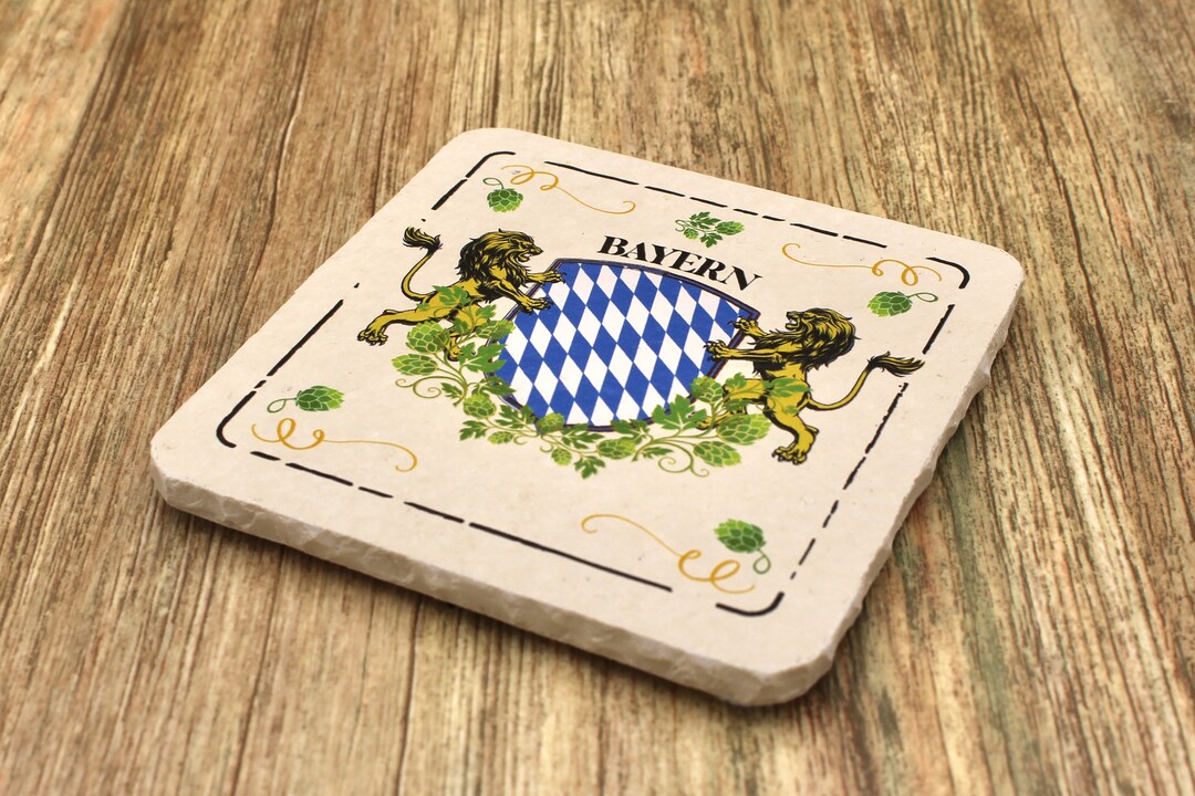 Bavaria Coat of Arms Premium - Coasters Made of Natural Stone - 100% ...