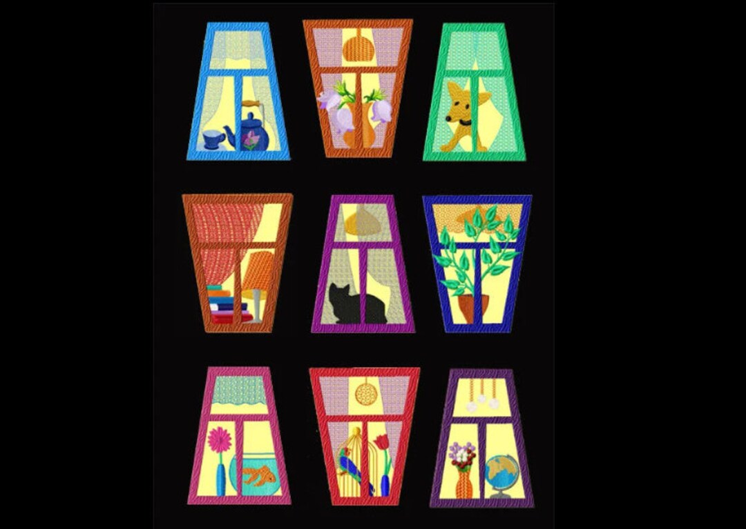 Windows Quilt Blocks Applique 9 Machine Embroidery Designs Set 5x7 Pes ...