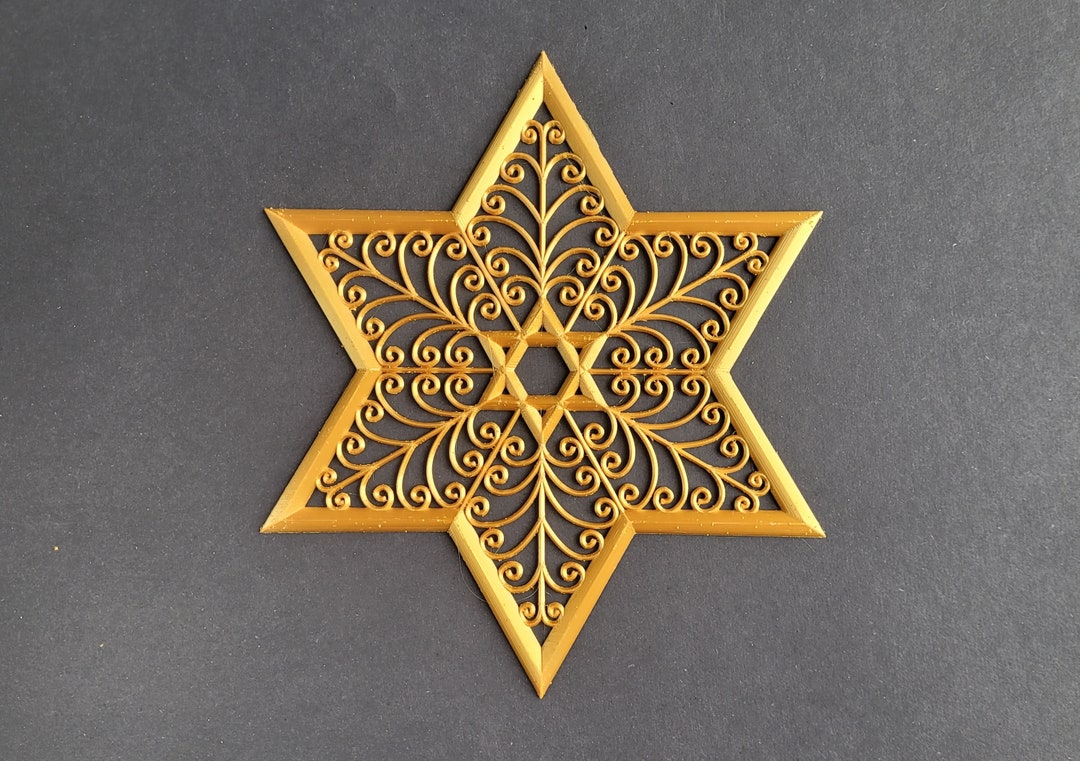 Star of David Wall Hanging 3D Print Model | STL File for 3D Printers ...