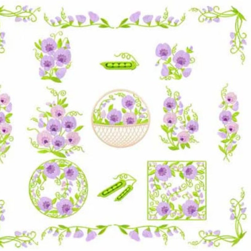 Sweet Pea Embroidery Designs - Etsy Canada