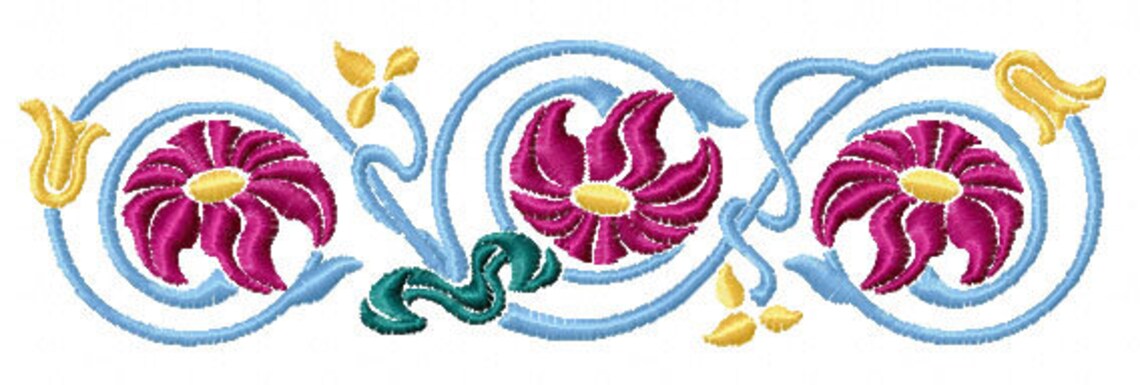 Elegant Borders Machine Embroidery Design Pes Hus Jef Dst | Etsy