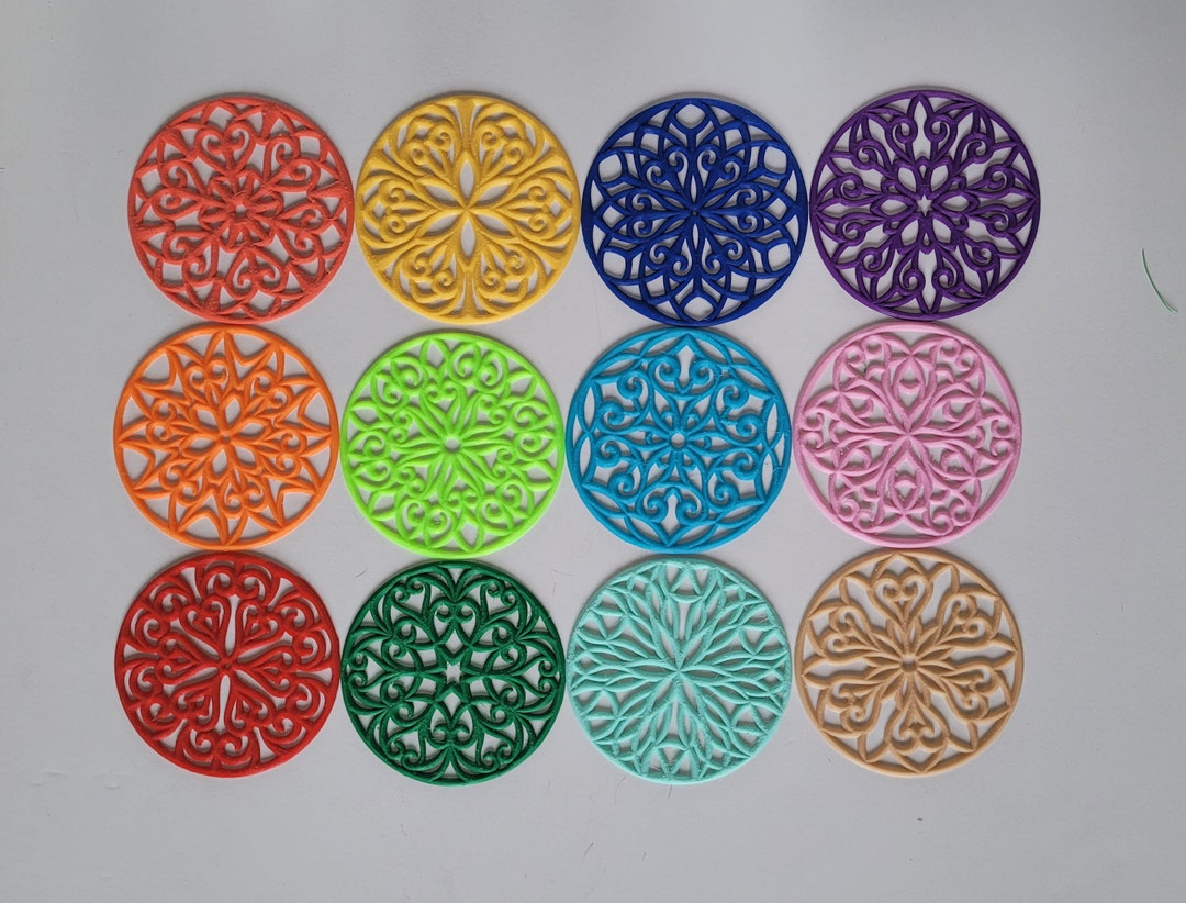 Pack of 12 Coasters With Case STL Print Models | 3D Print Model ...