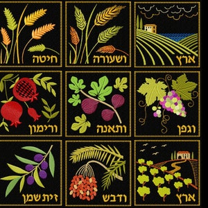 Seven Species Quilt Blocks Set 12 Machine Embroidery Designs Pes, Hus ...