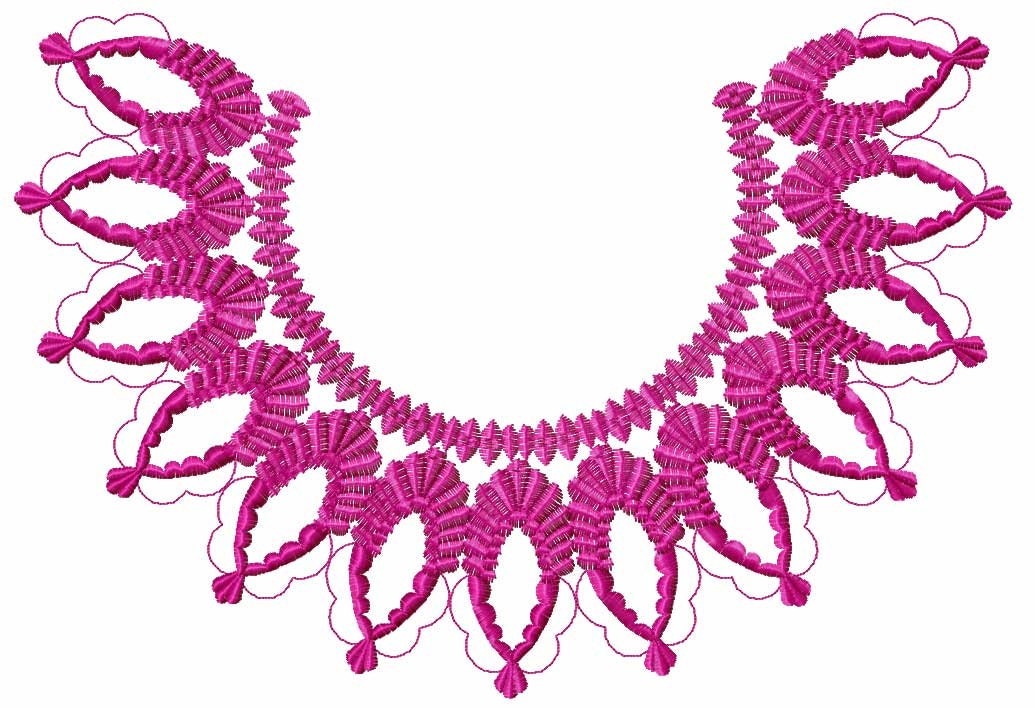 Border and Neck: 2 Machine Embroidery Designs Pes Hus Jef - Etsy