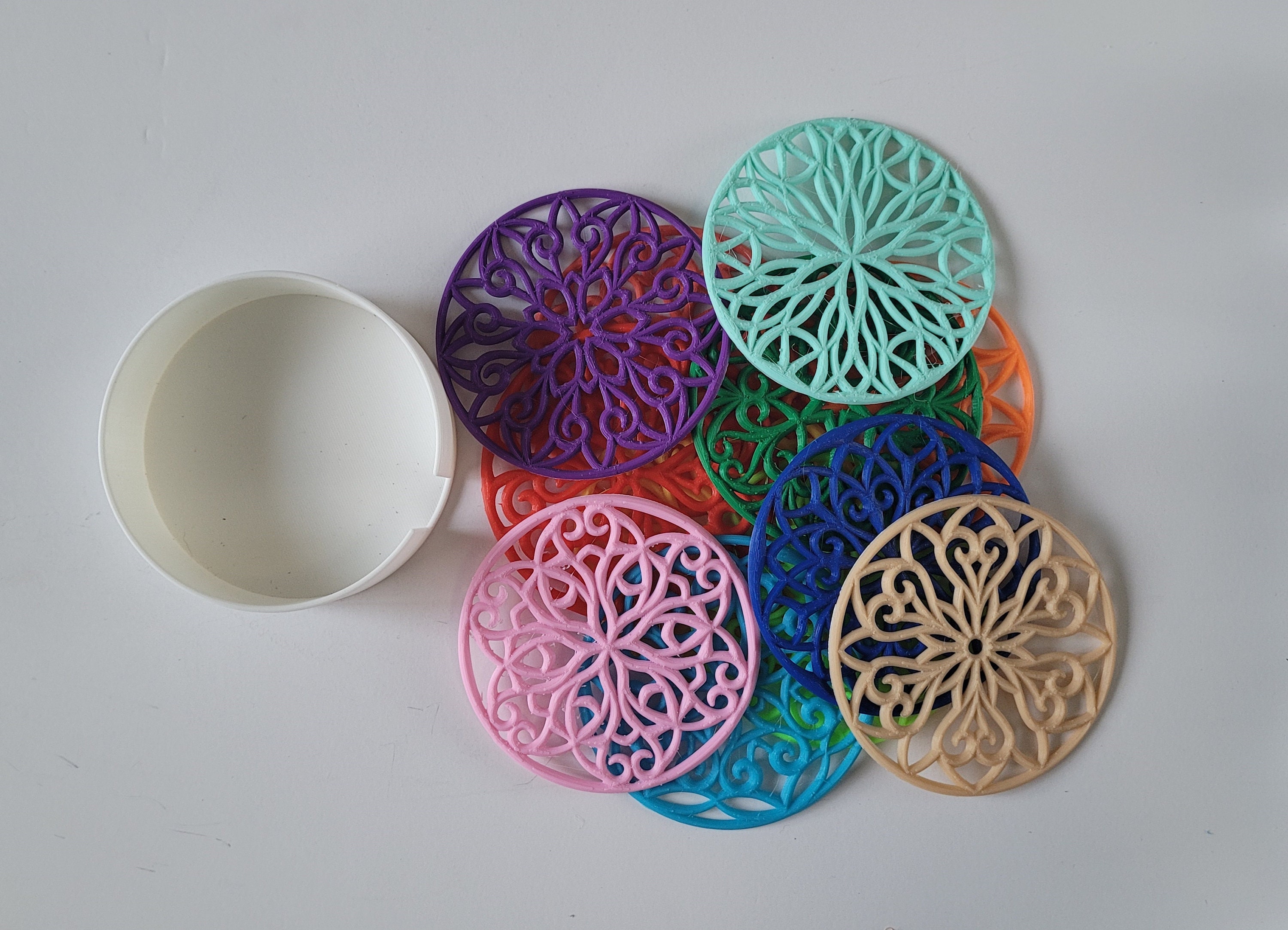 Pack of 12 Coasters With Case STL Print Models | 3D Print Model ...