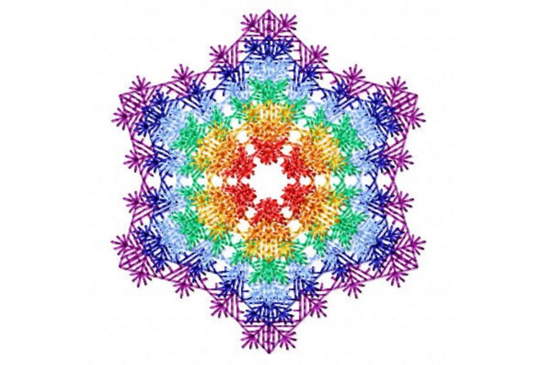 Rainbow Snowflake Machine Embroidery Design Pes, Hus, Jef, Dst, Exp ...