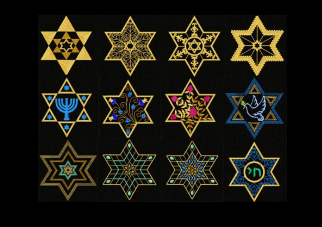 Star of David 12 Machine Embroidery Designs Set 5x7 Pes, Hus, Jef, Dst ...