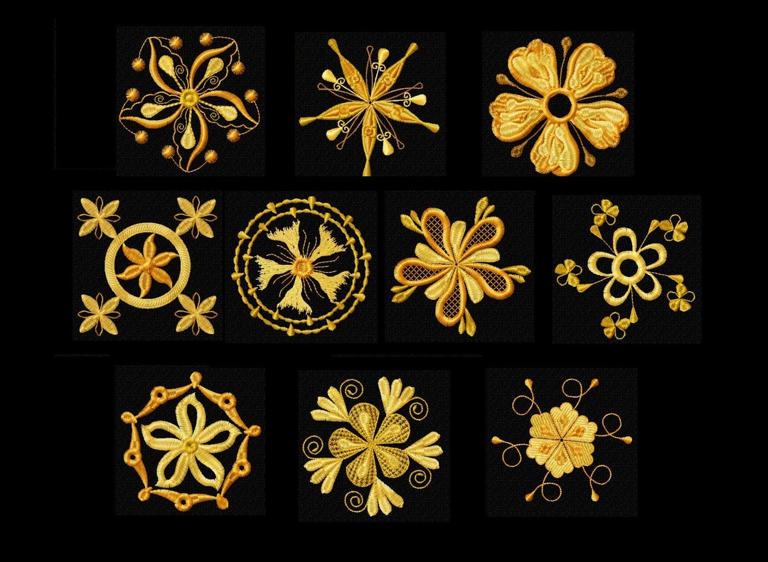 12 Square Quilt Blocks Machine Embroidery Design Set for 4x4 Hoop Pes ...