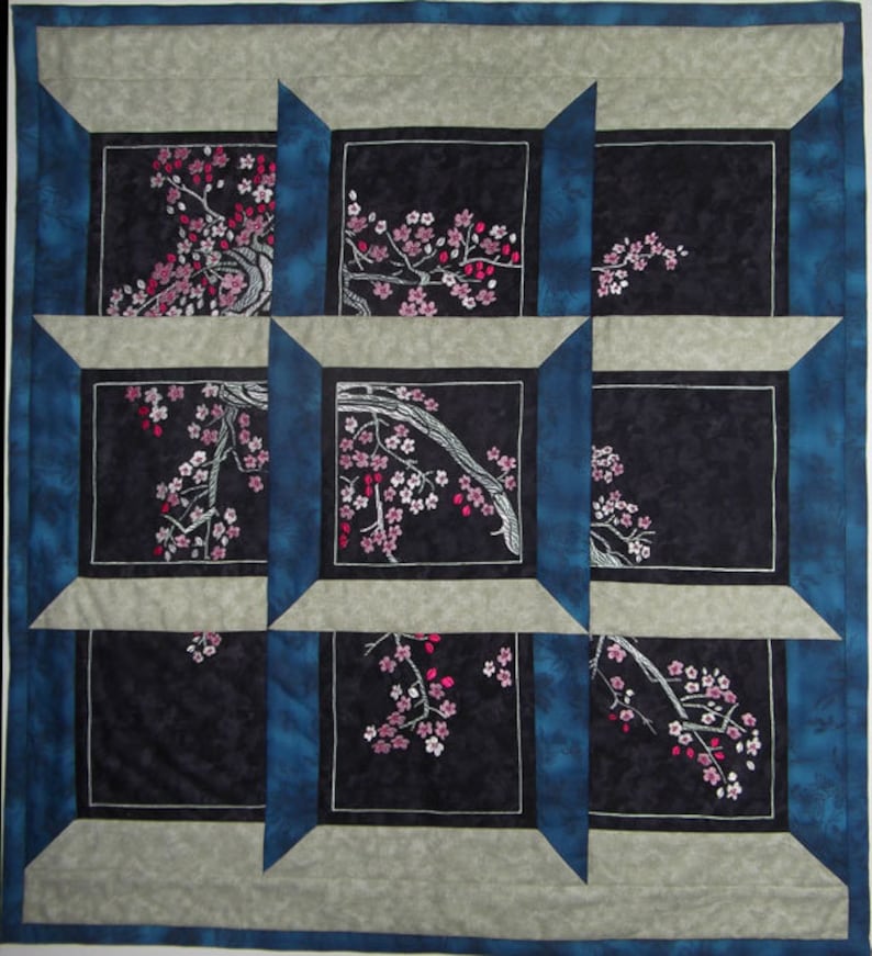 Cherry Blossom Quilt Blocks Machine Embroidery Designs Pes - Etsy UK