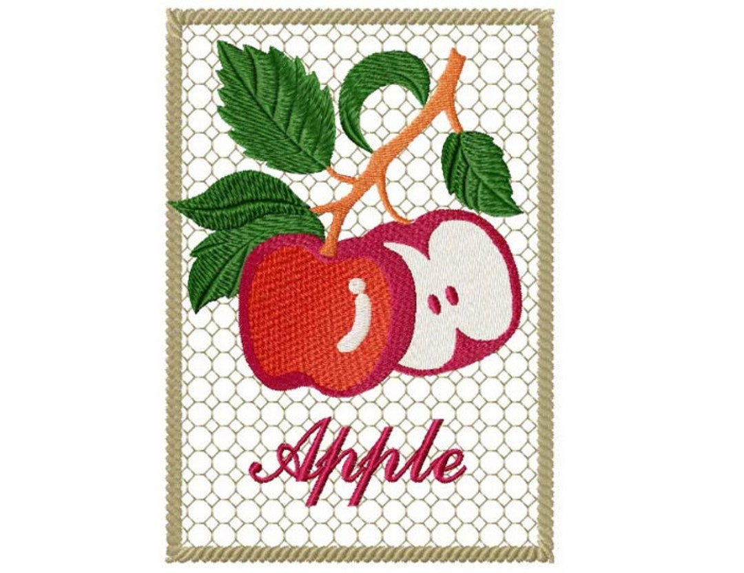 Apple Machine Embroidery Design 5x5 Pes Hus Jef Dst Exp - Etsy