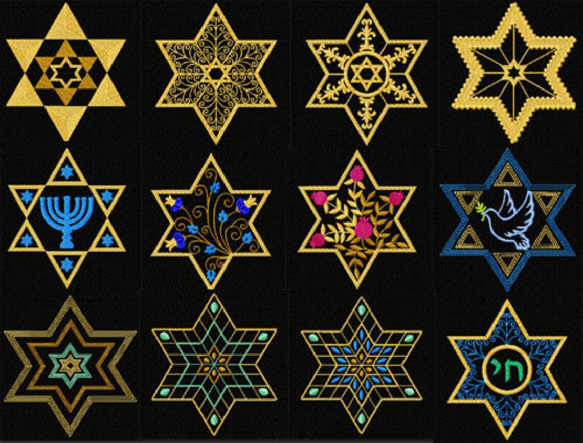 Star of David 12 Machine Embroidery Designs Set 5x7 Pes Hus | Etsy