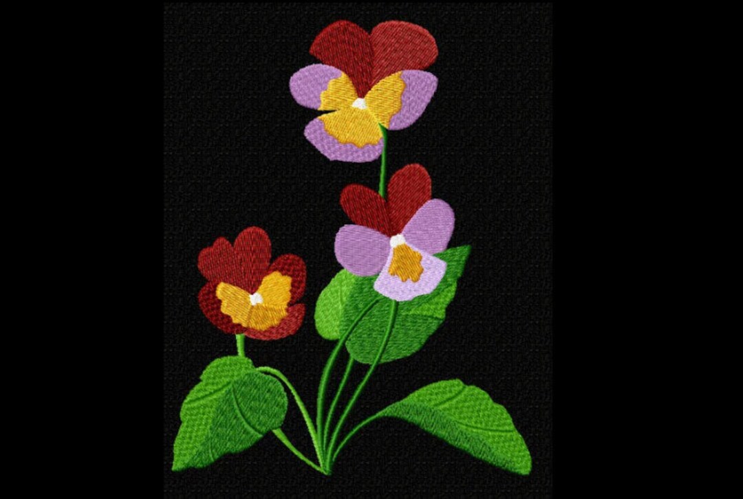 Pansy Machine Embroidery Design Pes, Hus, Jef, Dst, Exp, Jef, Vip, Vp3 ...