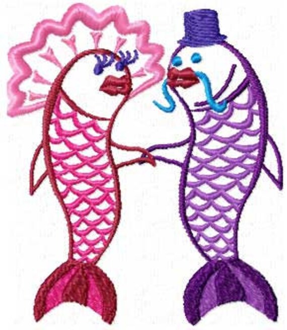 Funky Fish 2 Machine Embroidery Design 4x4 and 5x5 | Etsy