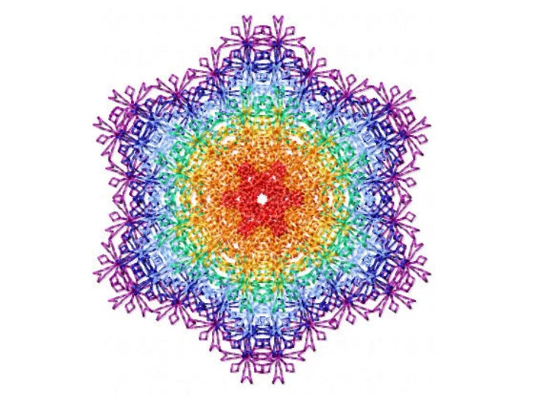 Rainbow Snowflake Machine Embroidery Design Pes, Hus, Jef, Dst, Exp ...