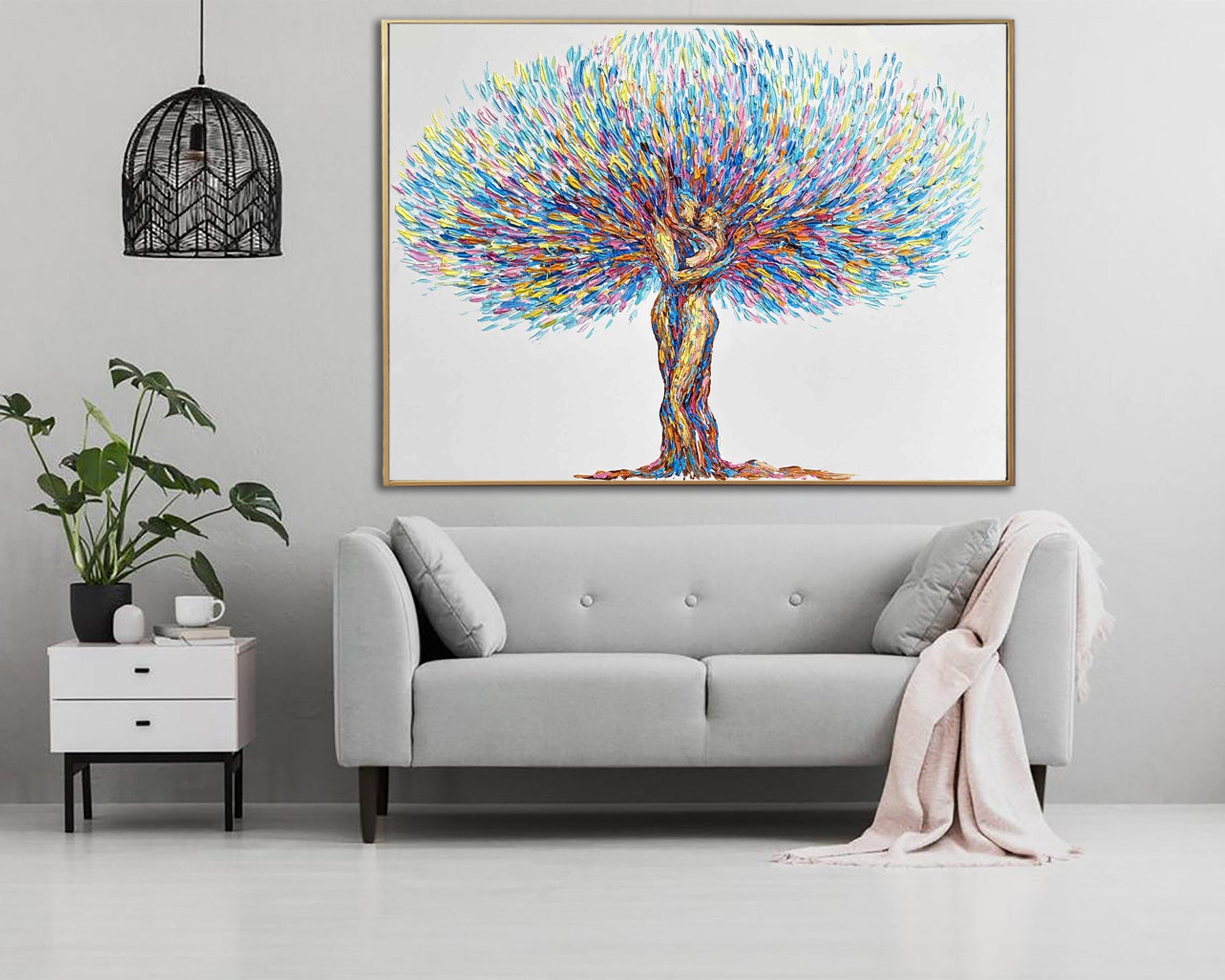 Tree of Love Painting – Colorful Abstract Couple Art - Etsy