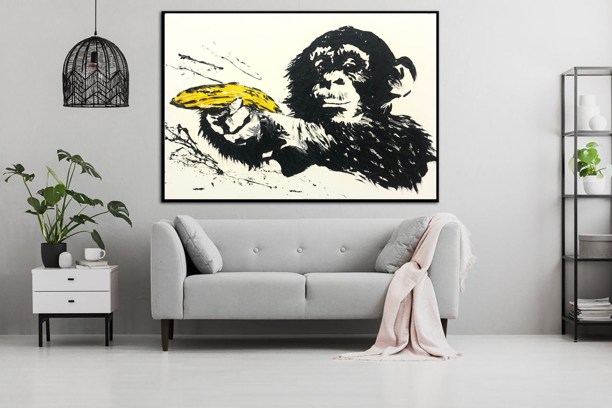 20x28 Original Abstract Monkey Painting Modern Animal - Etsy