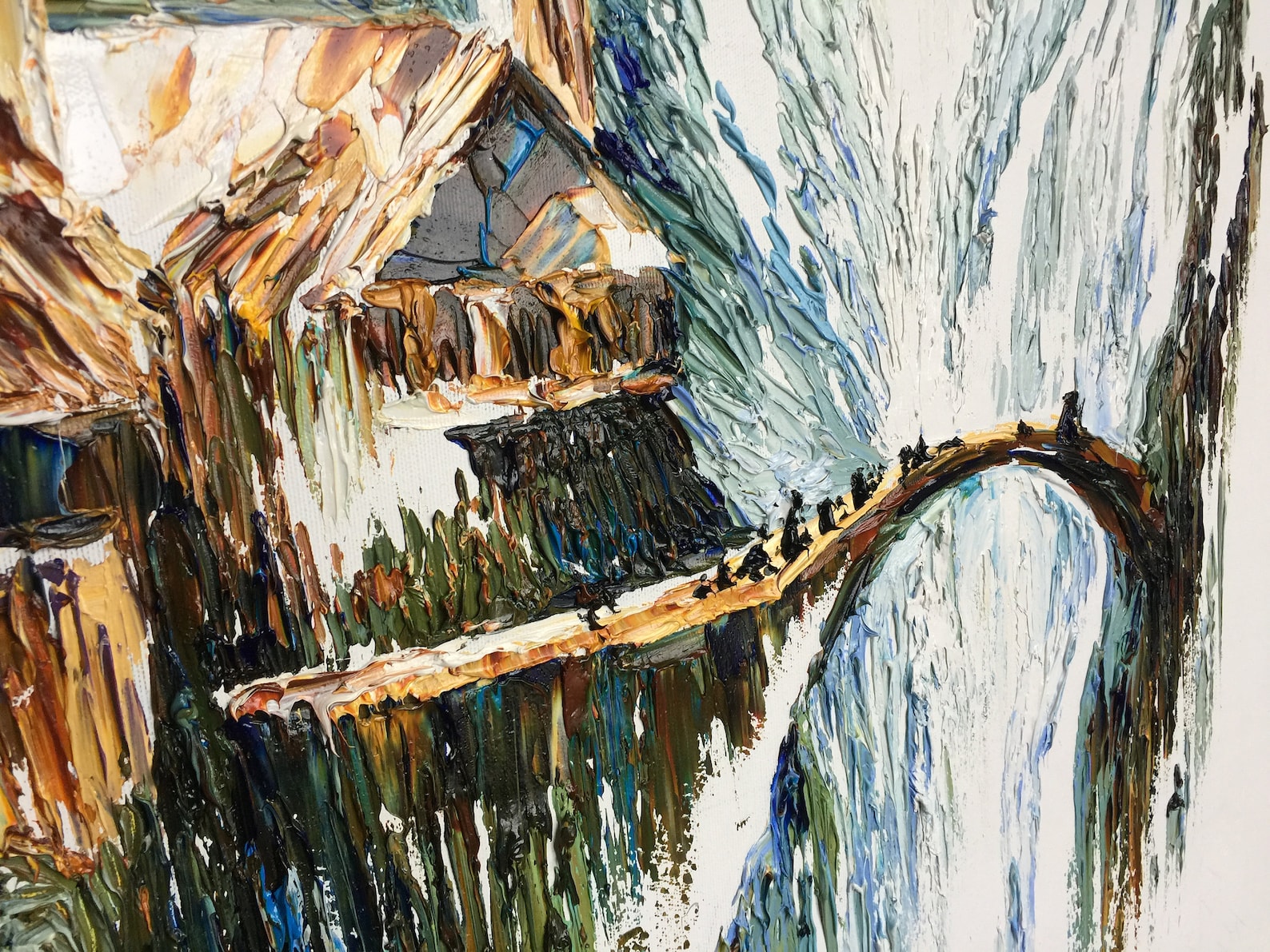 Large Abstract Painting Original Castle Painting on Canvas | Etsy