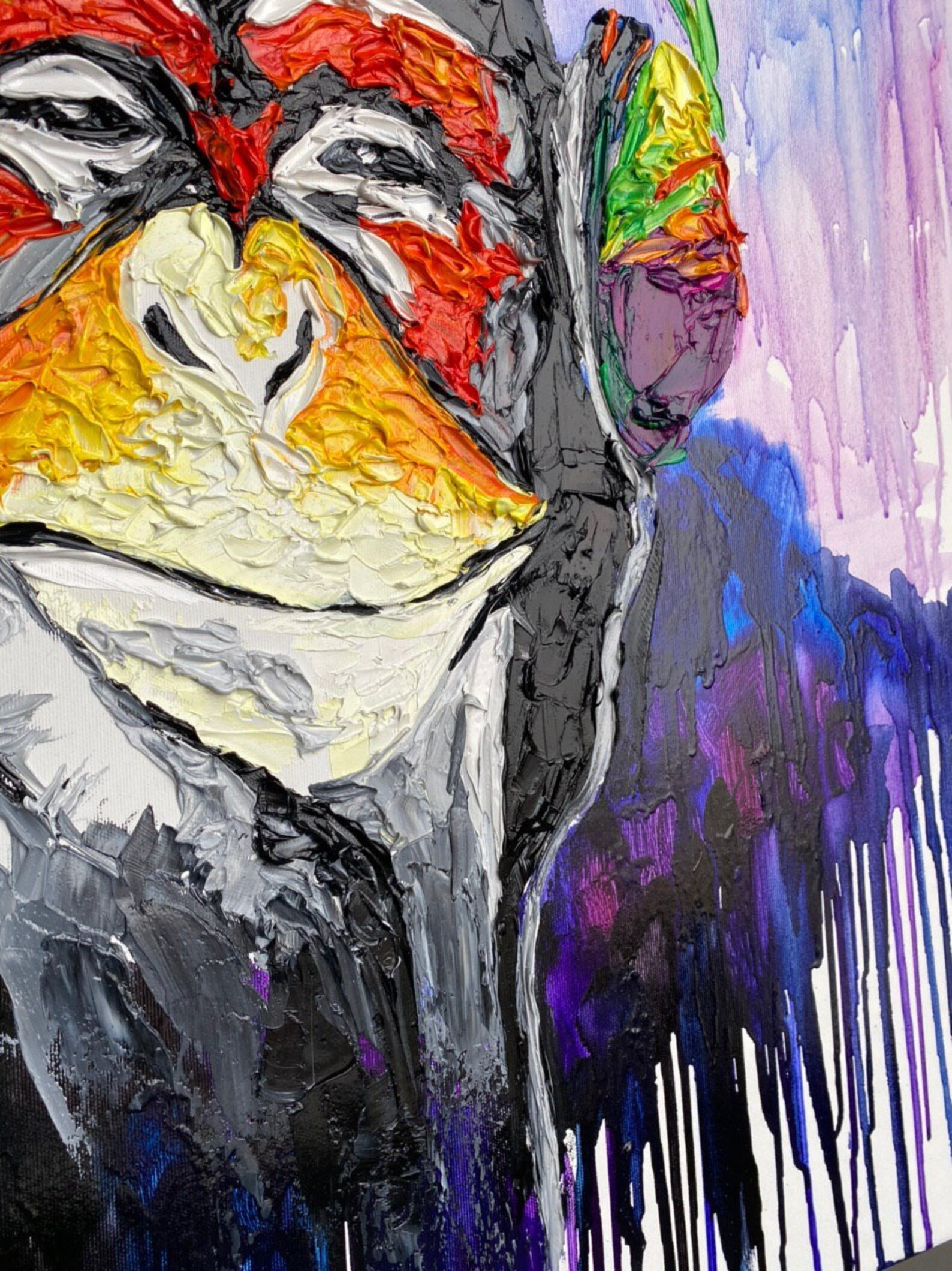 Oversize Abstract Art Monkey Painting on Canvas Modern Art | Etsy