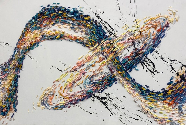 24x36 Original Vortex Painting Abstract Oil Colorful - Etsy