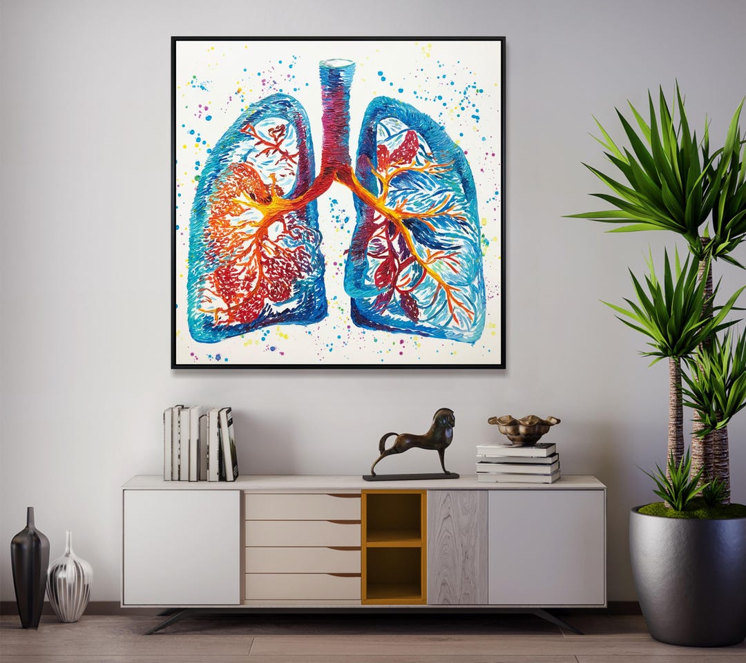Colorful Lung Anatomy Painting: Abstract Medical Wall Art - Etsy