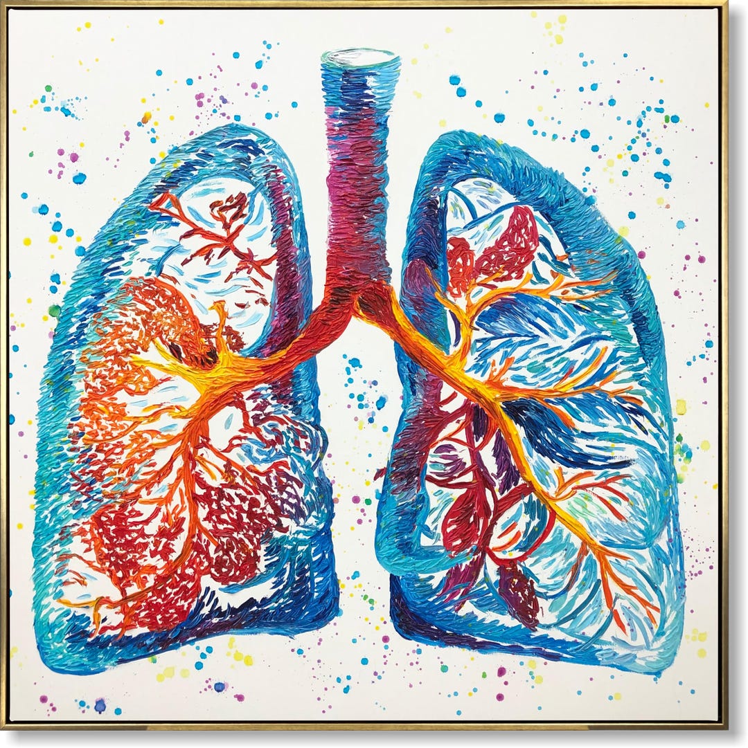 Colorful Lung Anatomy Painting Abstract Framed Wall Decor Medical Wall ...