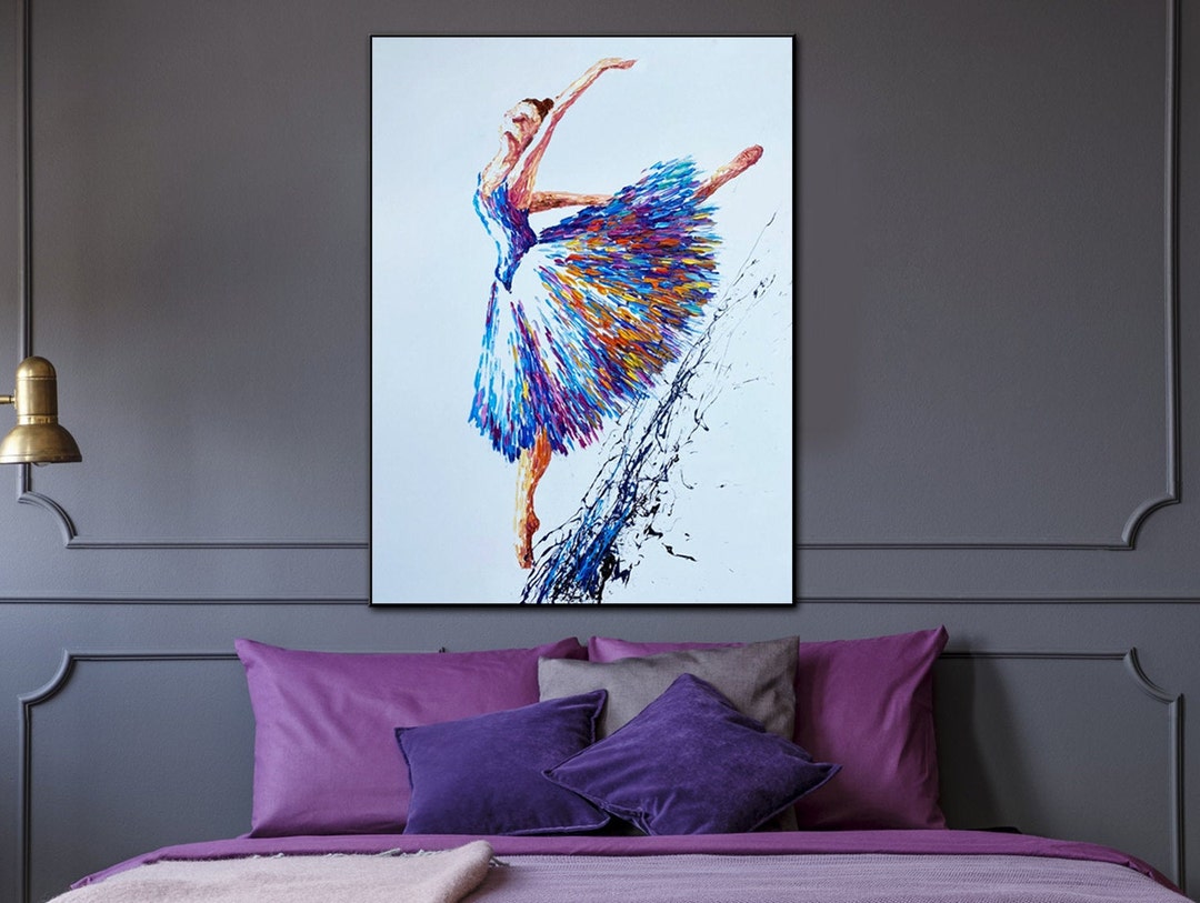 Colorful Ballerina Oil Painting: Abstract Ballet Art on Canvas - Etsy