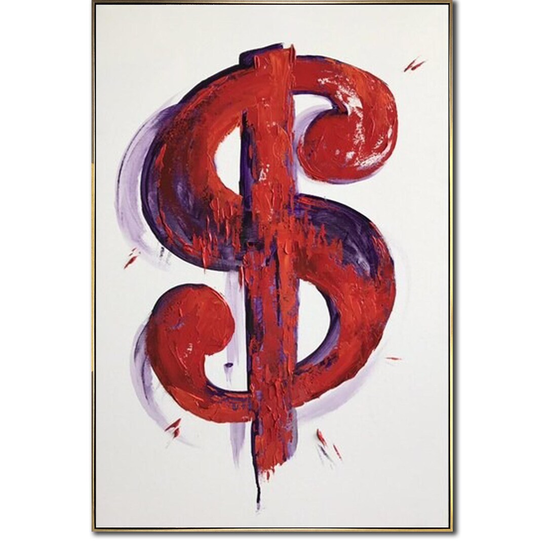 Bold Red Dollar Sign Painting Pop Art Money Symbol Canvas Art Business ...